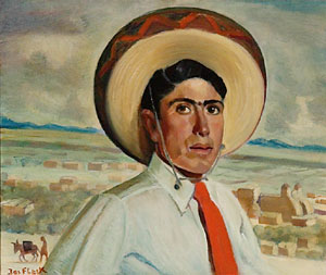 joseph-fleck-young-man-with-sombrero – Taos and Santa Fe Painters